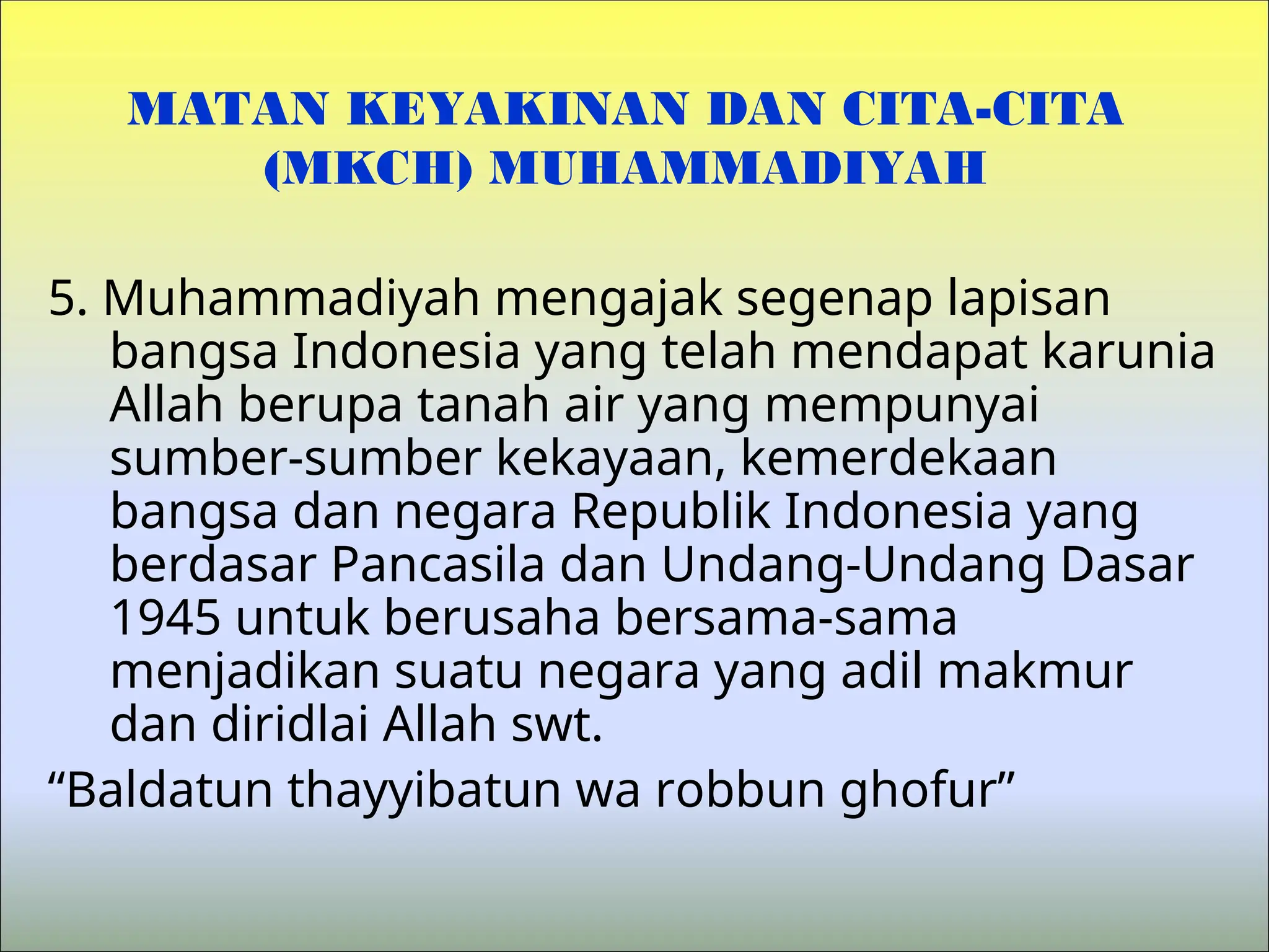Matan keyakinan dan cita hidup MUHAMMADIYAH.ppt merdeka belajar | PPT