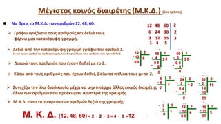 Μέγιστος κοινός διαιρέτης - Μ Κ Δ | PDF
