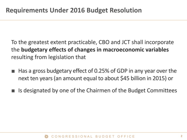 How CBO Will Implement Dynamic Scoring | PPT