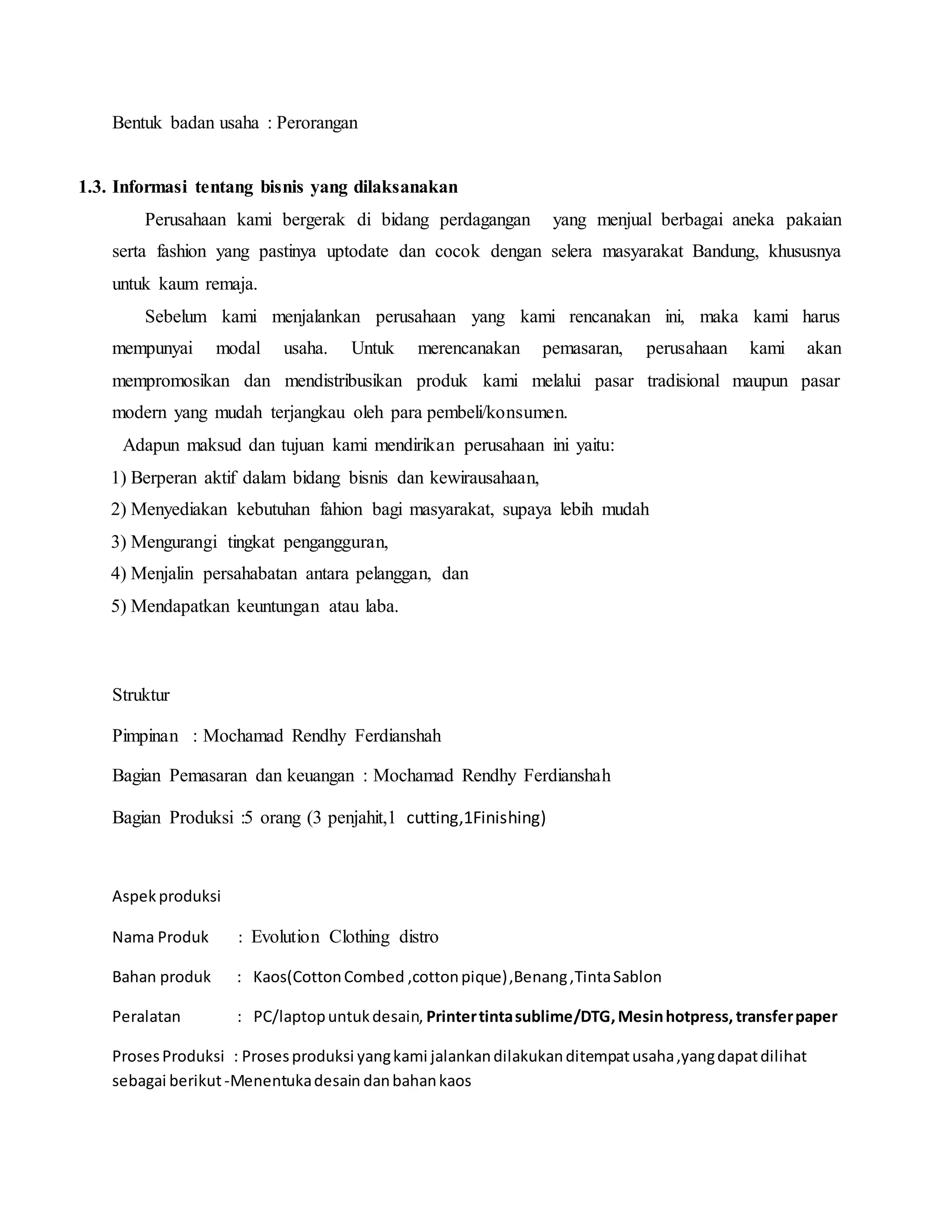 Proposal usaha | PDF