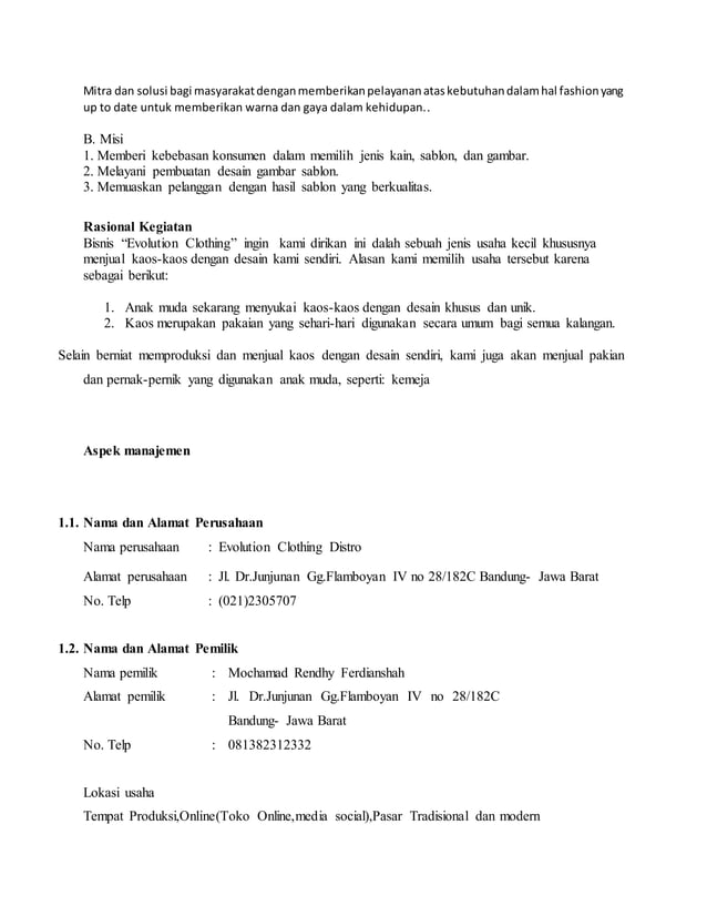 Proposal usaha | PDF