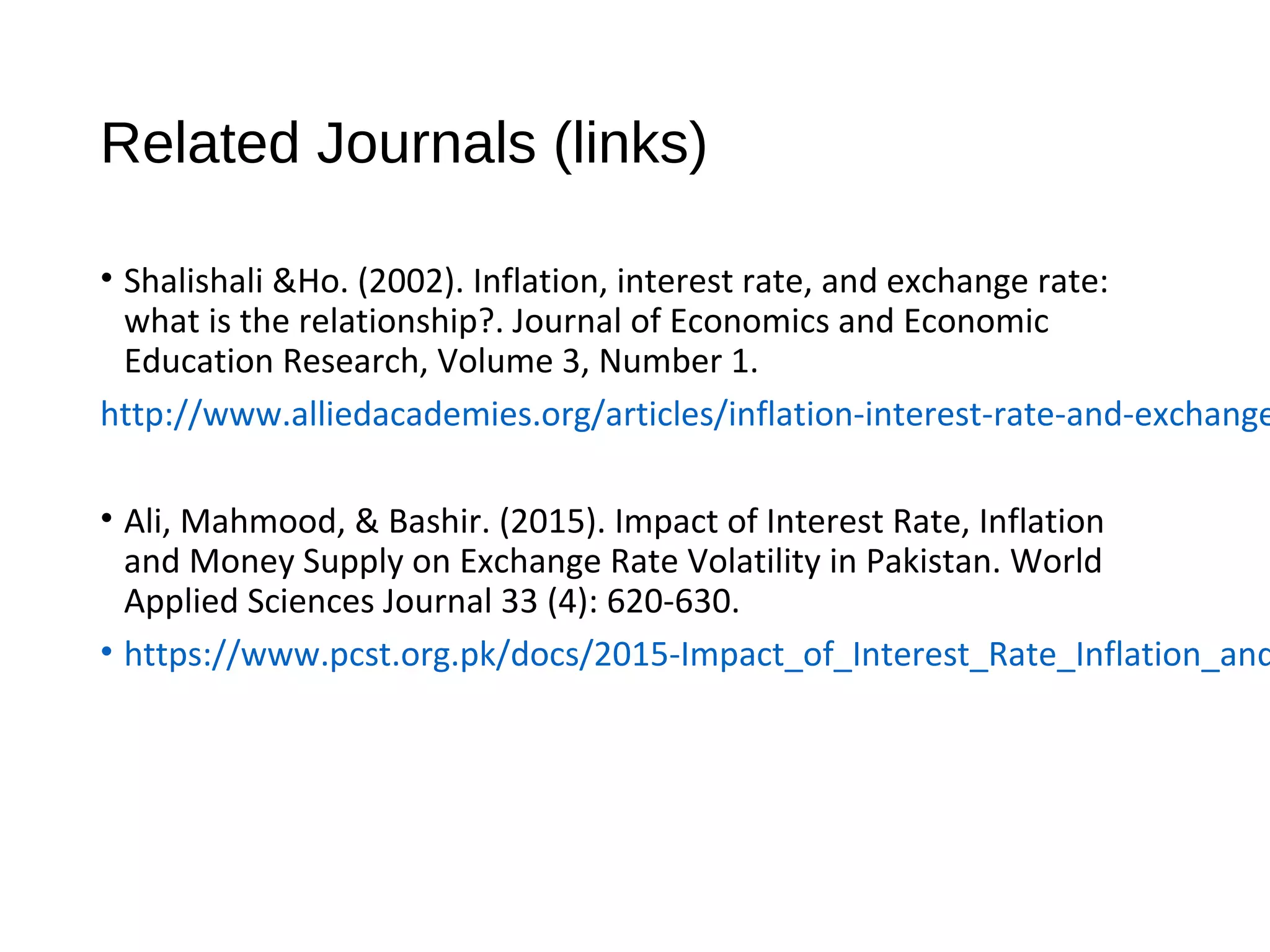 Relationship between Inflation, Interest Rates, and Exchange Rates | PPT
