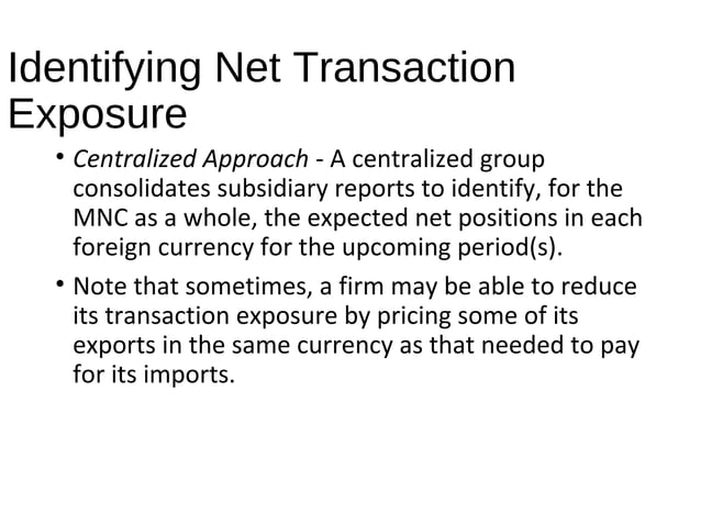 Managing Transaction Exposure | PPT | Hedge Funds | Personal Investing
