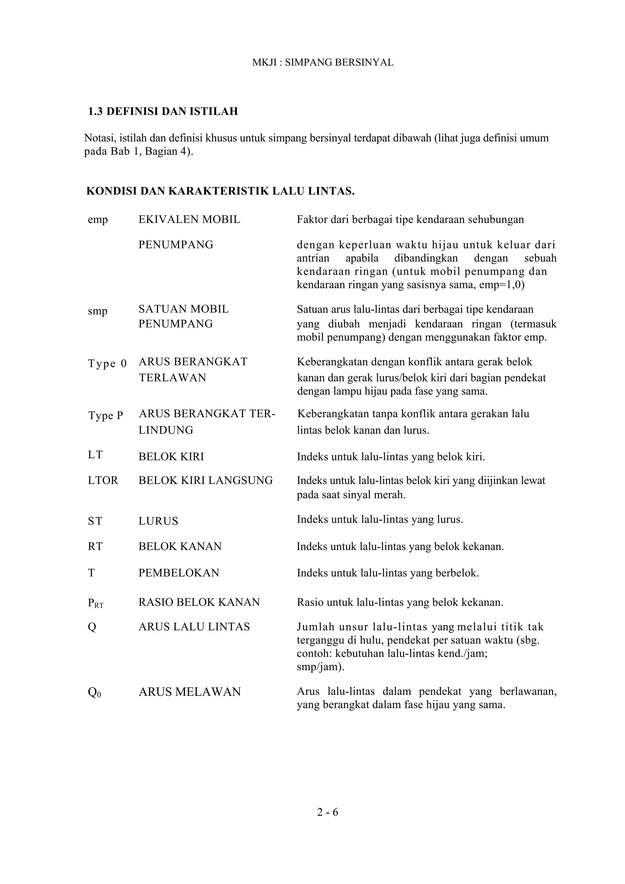 Manual Kapasitas Jalan Indonesia (MKJI) 1997 | PDF