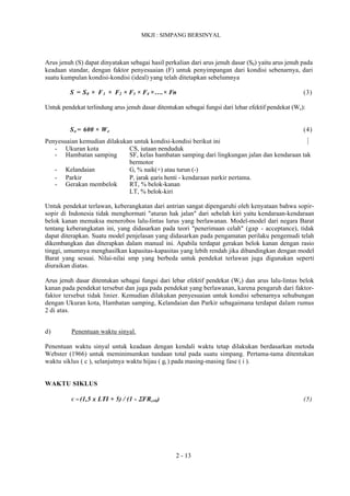 Manual Kapasitas Jalan Indonesia (MKJI) 1997 | PDF