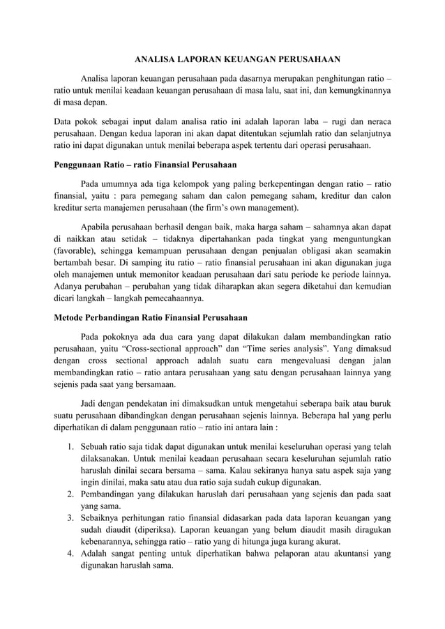 Mklh analisis laporan keuangan klmpok | PDF