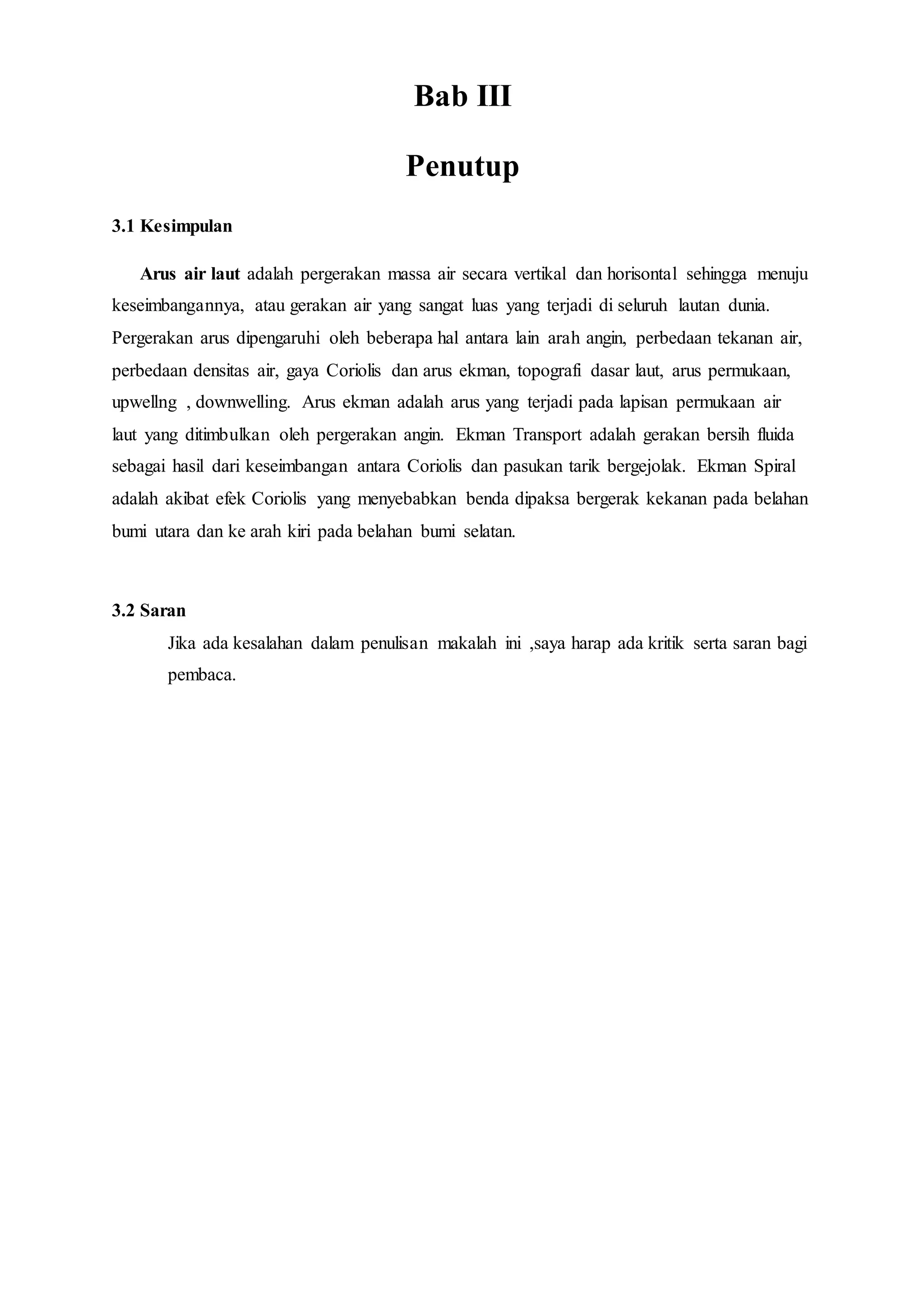 Mklh arus ekman | DOCX