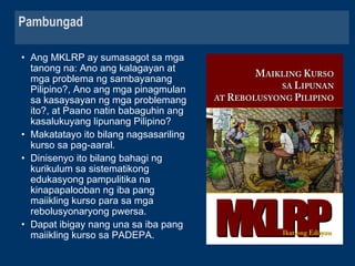 Maikling Kurso sa Lipunan at Rebolusyong Pilipino | PPT