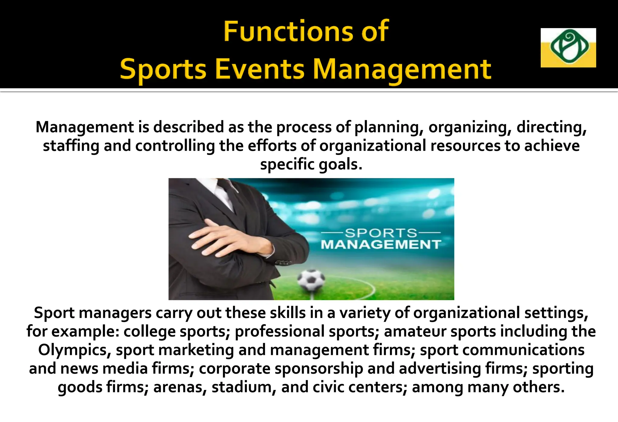 Management of sporting events - physical education | PDF