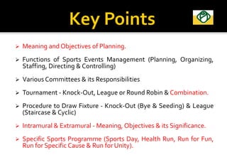 Management of sporting events - physical education | PDF