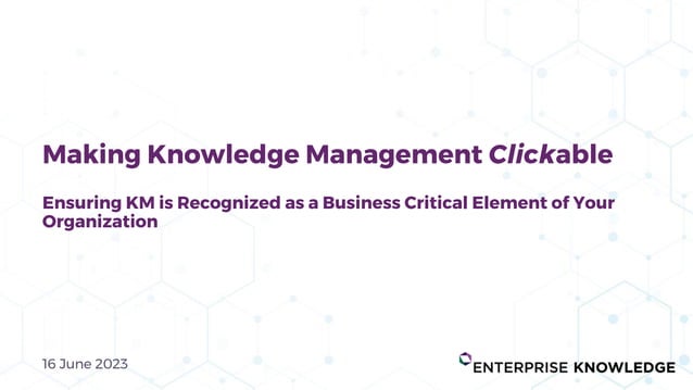 Making Knowledge Management Clickable | PDF