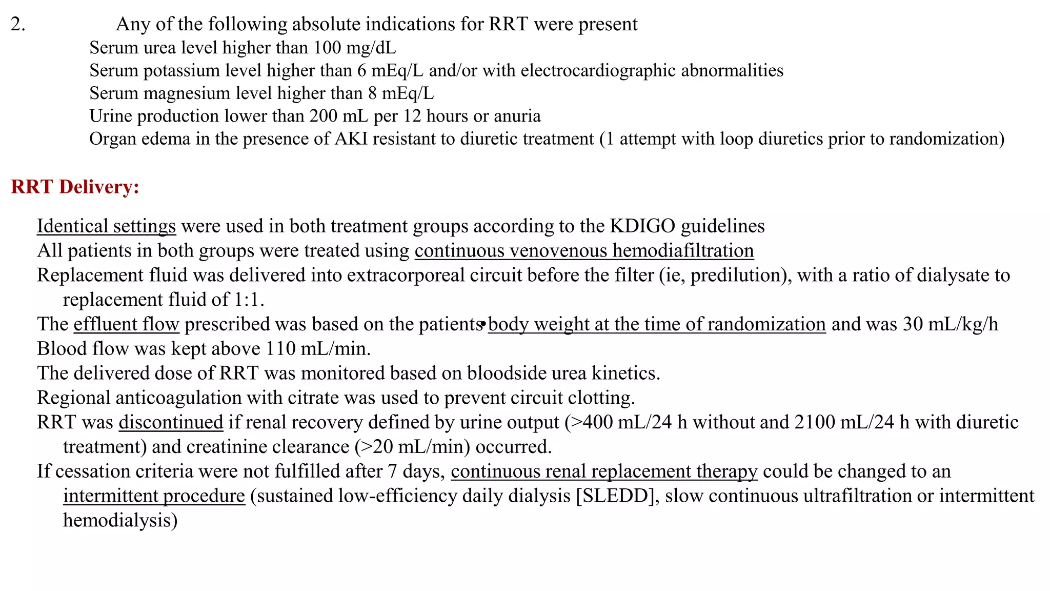 Early Vs Late Renal Replacement Therapy | PPTX