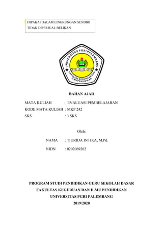 Bahan Ajar Evaluasi Pembelajaran | PDF