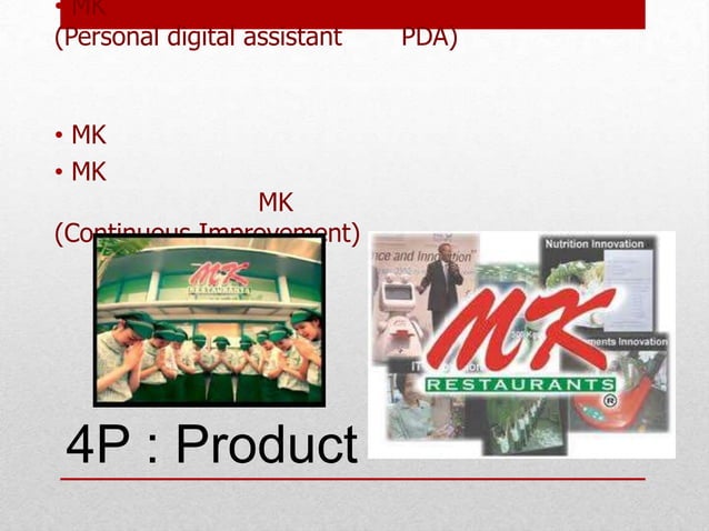 Strategic Marketing Management : MK Restaurant | PPTX