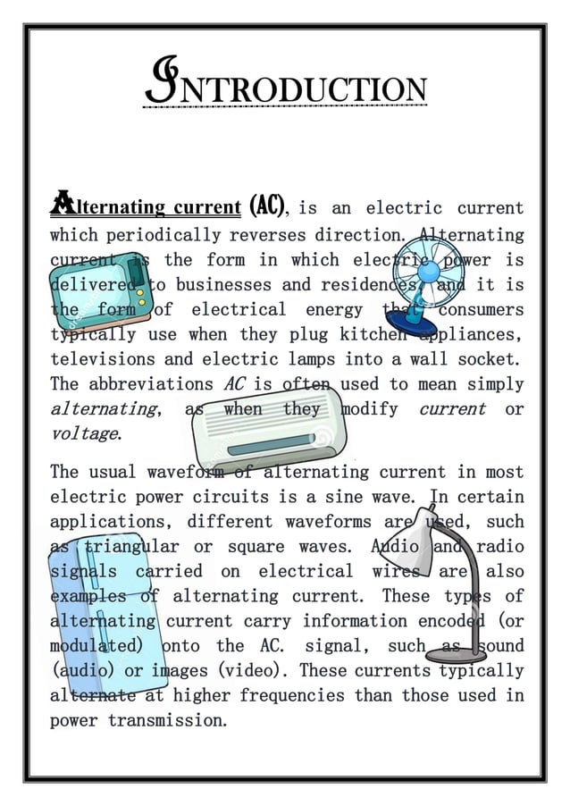 Alternating Current -12 isc 2017 ( investigatory Project) | PDF ...