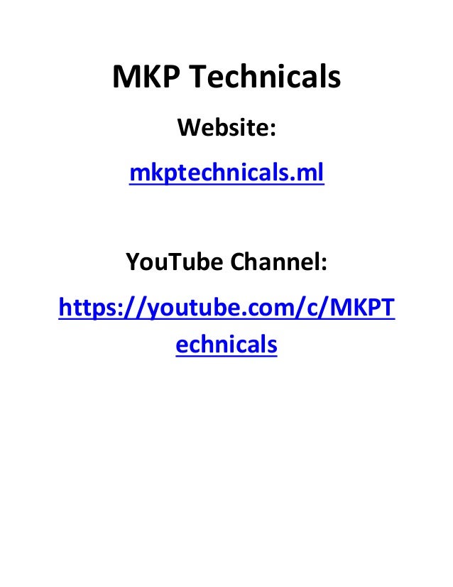 MKP Technicals | PDF