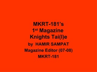 MKRT 181 | PPT