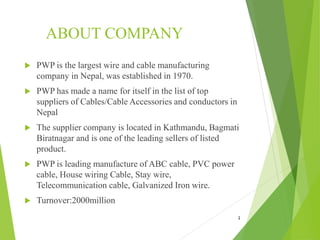 presentation on summer training at Premier wire pvt.ltd. | PPTX