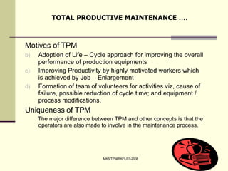 Presentation on Total Productive Maintenance | PPT