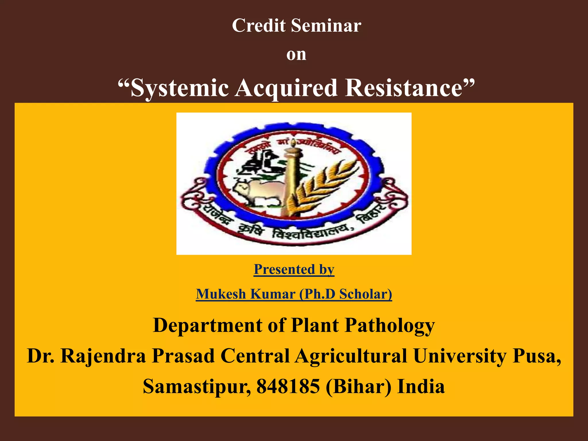 Systemic acquired Resistance | PPTX