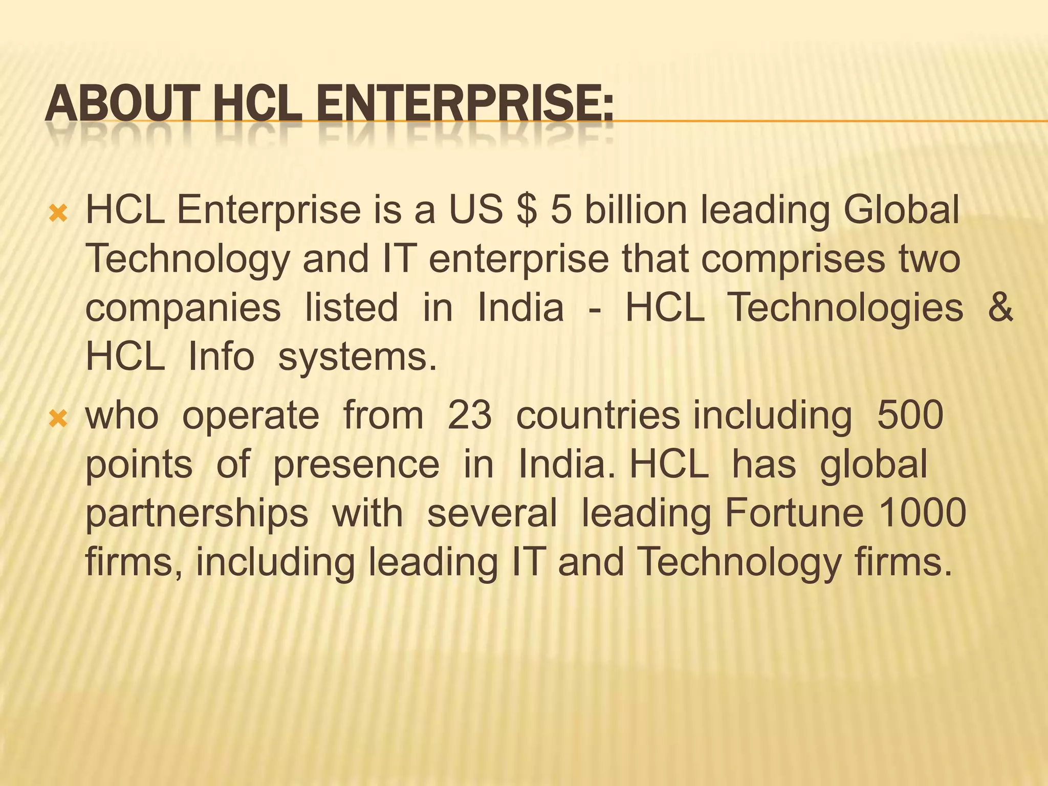 Presentation on HCL..... | PPT