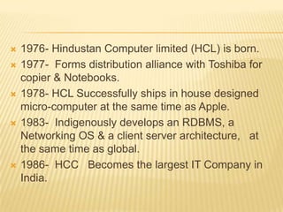 Presentation on HCL..... | PPTX | Laptops | Computing
