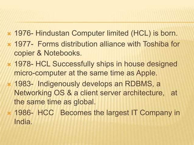 Presentation on HCL..... | PPTX | Laptops | Computing
