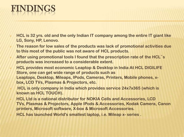 Presentation on HCL..... | PPT