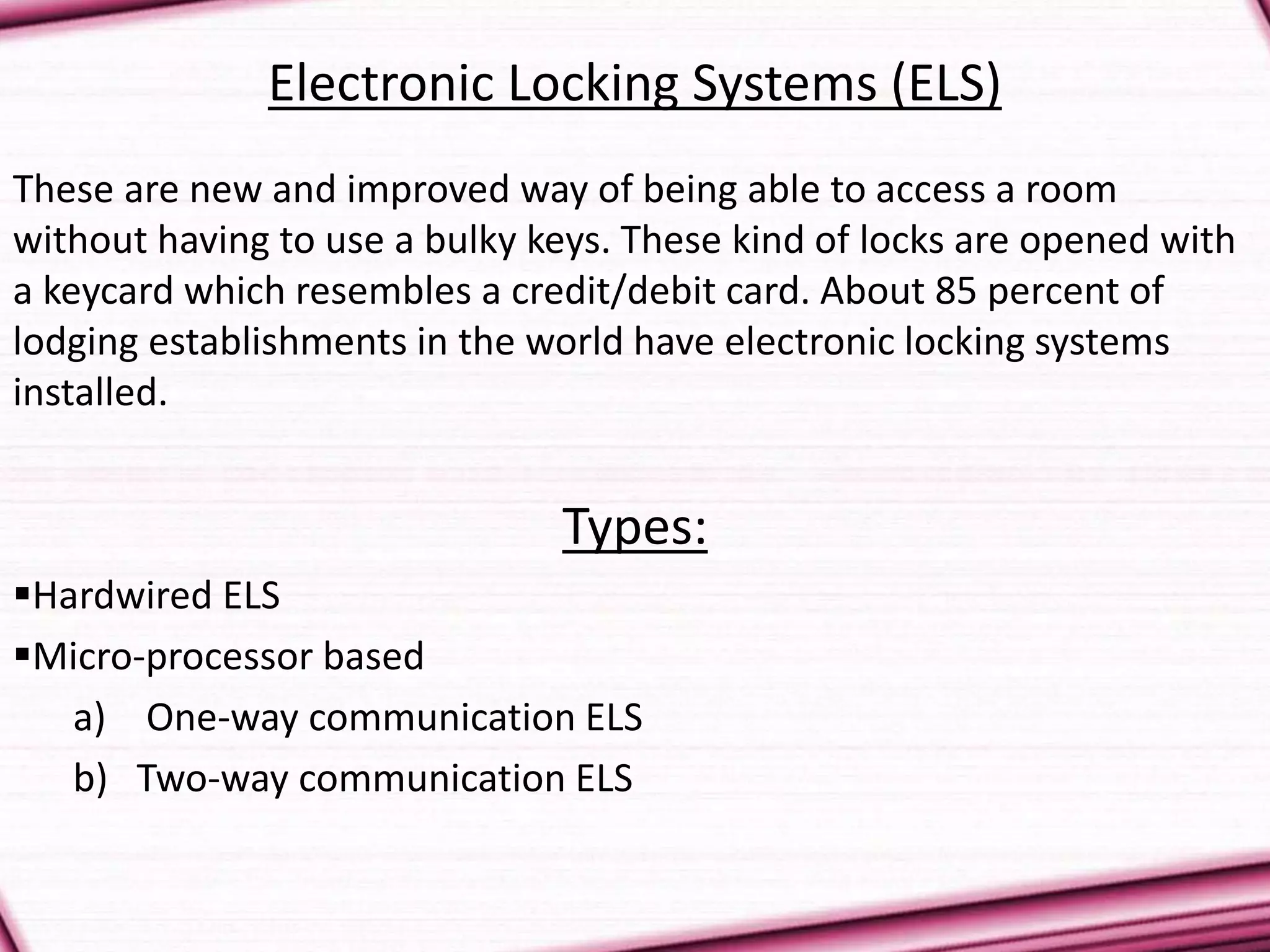 Electronic key-card & ELC;elc | PPTX