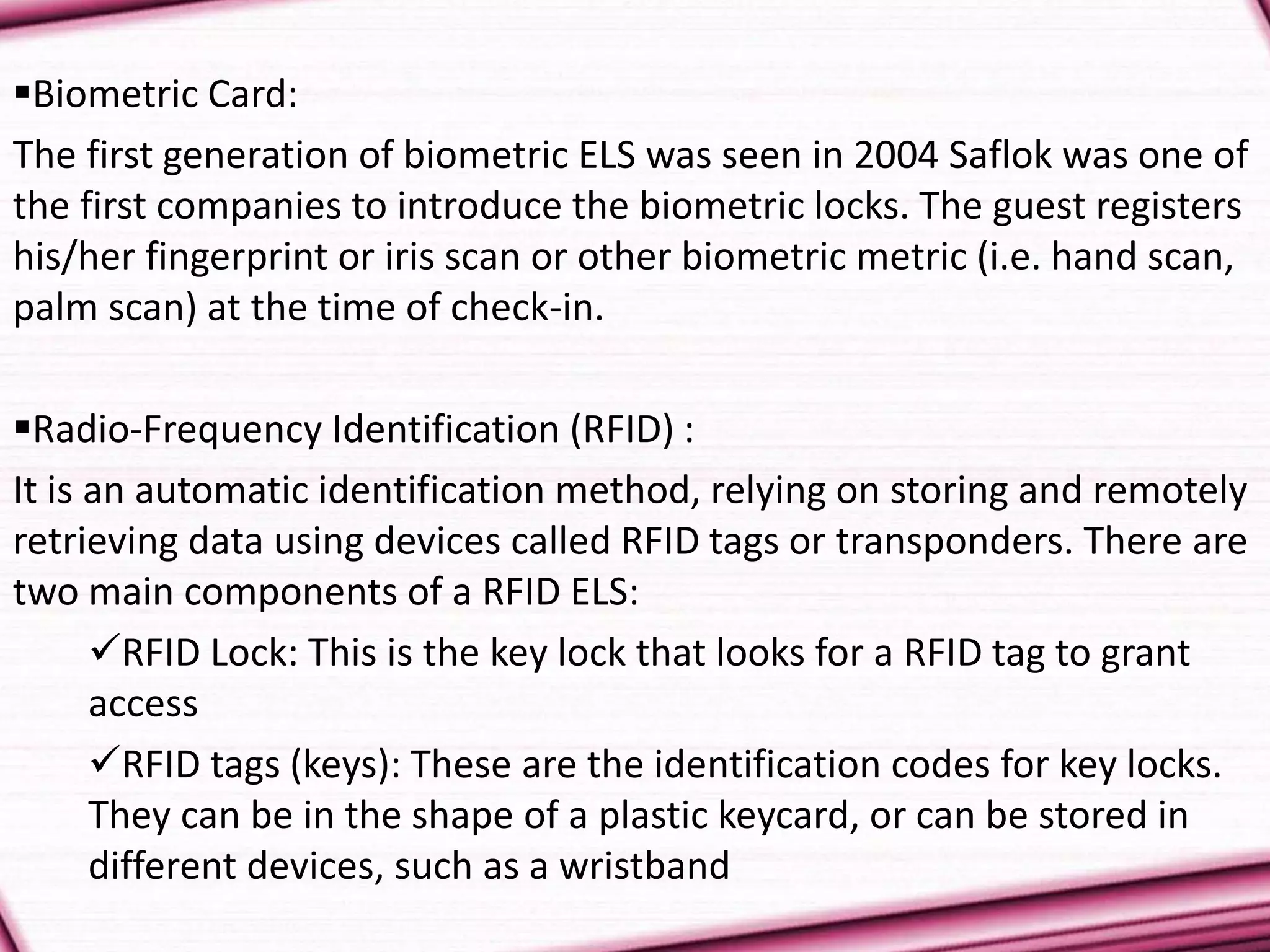 Electronic key-card & ELC;elc | PPTX