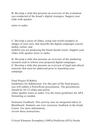 MKT 265 Final Project II Guidelines and Rubric Overvi.docx