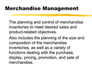 Mkt 335 chapters 12 & 13 merchandise planning | PPT