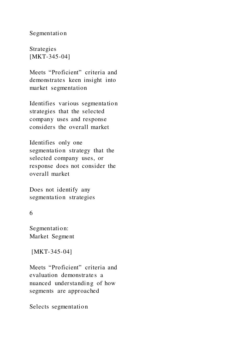 MKT 345 Final Project Guidelines and Rubric Overview | PDF