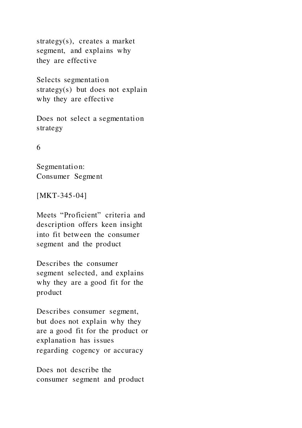 MKT 345 Final Project Guidelines and Rubric Overview | PDF