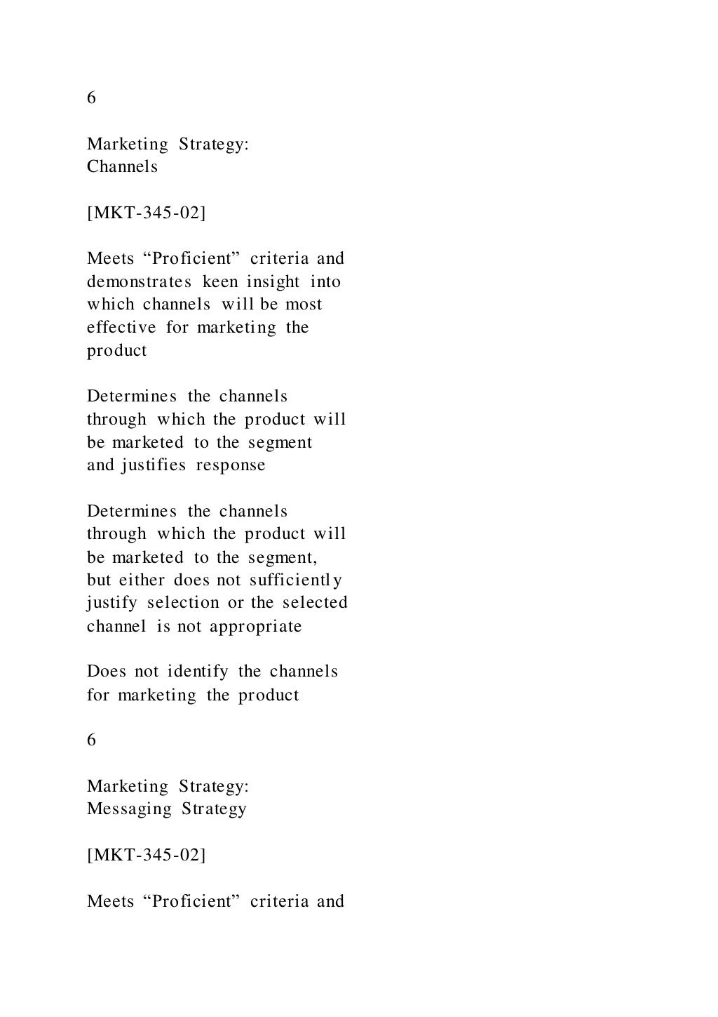 MKT 345 Final Project Guidelines and Rubric Overview | PDF