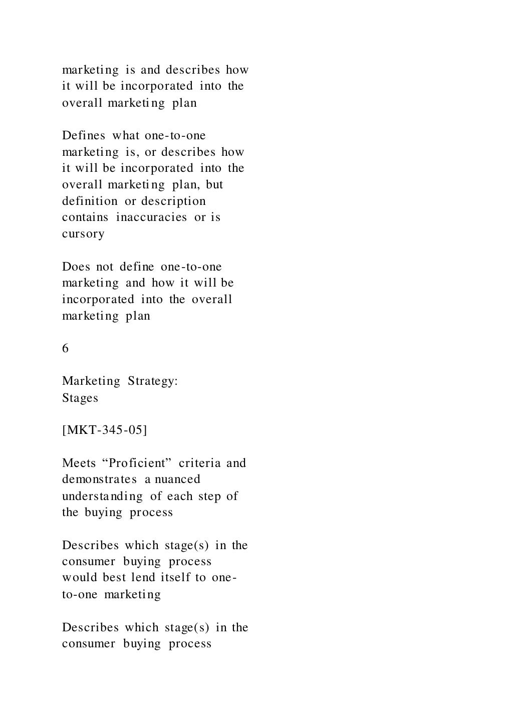 MKT 345 Final Project Guidelines and Rubric Overview | PDF