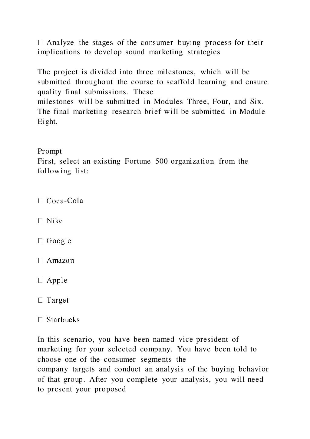 MKT 345 Final Project Guidelines and Rubric Overview | PDF