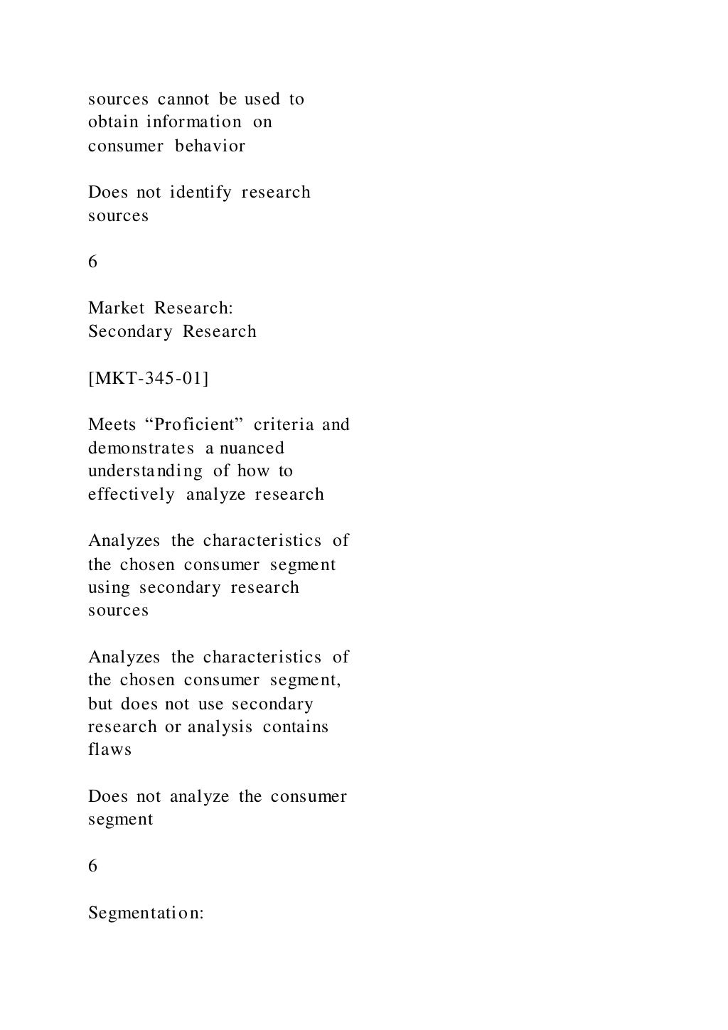 MKT 345 Final Project Guidelines and Rubric Overview | PDF