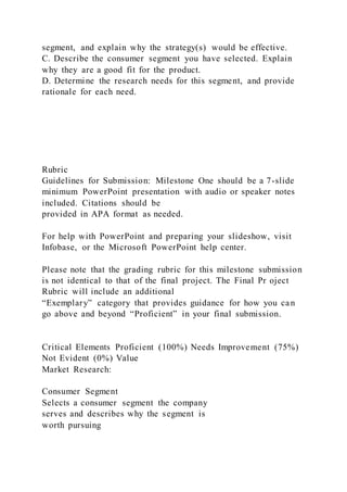 MKT 345 Milestone One Guidelines and Rubric Market Resear | DOCX