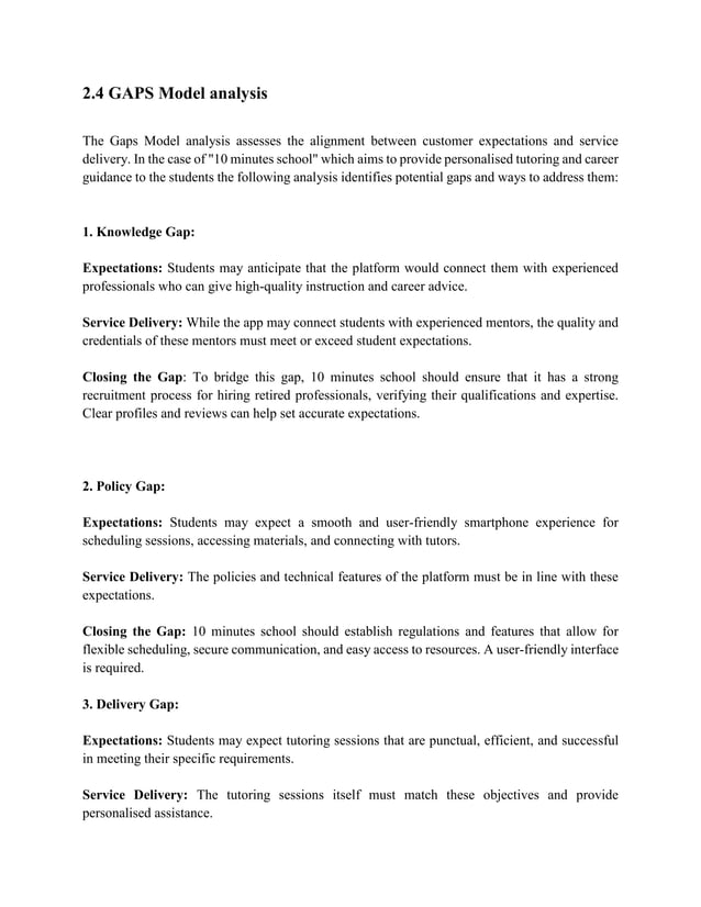 mkt 412 service marketing final project report | PDF