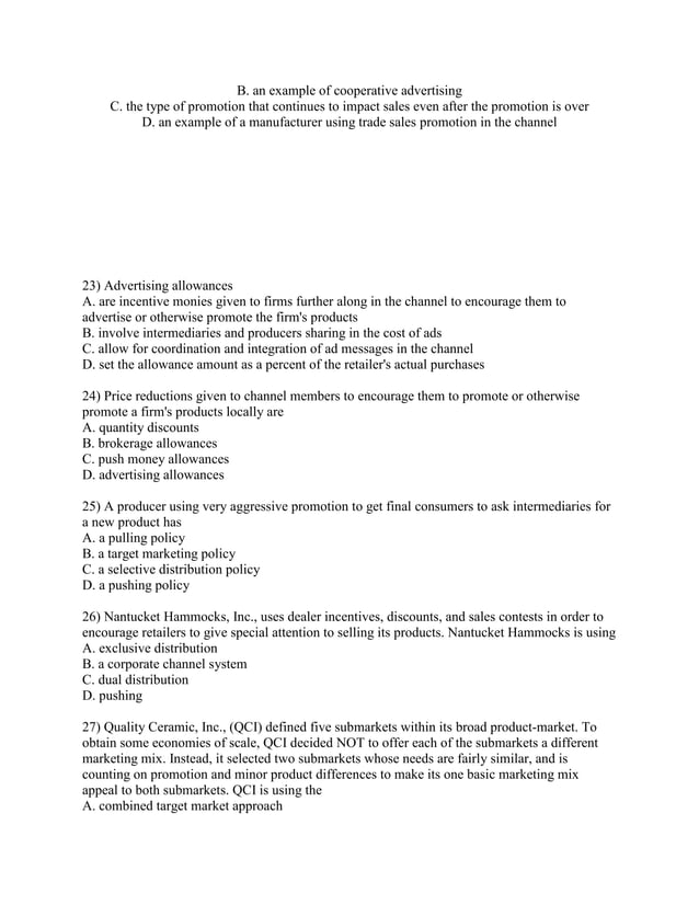 Mkt 421 Final Exam Pdf