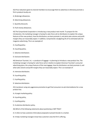 Mkt 421 final exam 1 answers are here | DOCX | Sales | Business