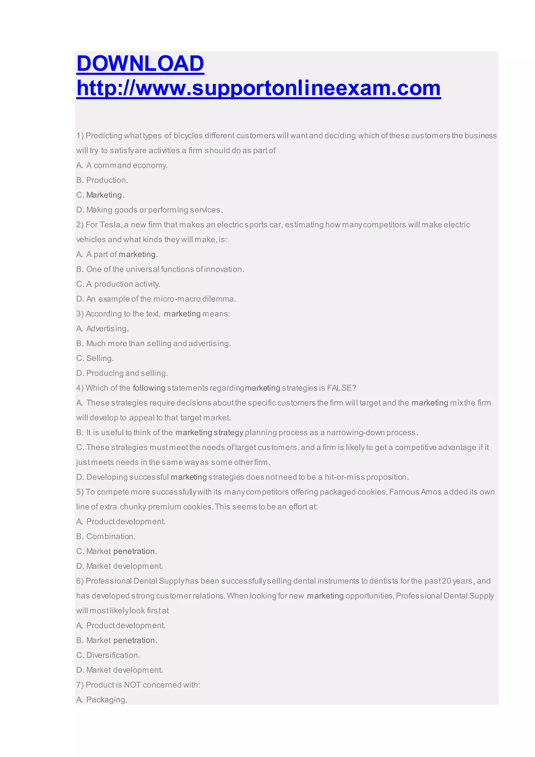 Mkt 421 final exam 4 | PDF