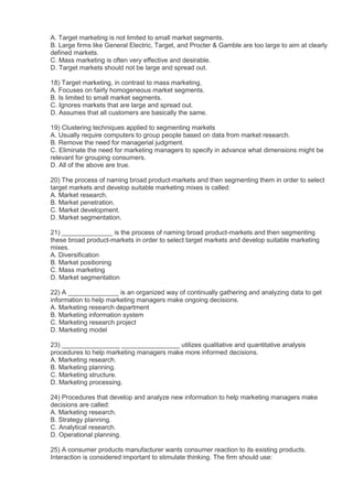 Mkt 421 final exam questions and correct answers 100% guaranteed# | DOCX