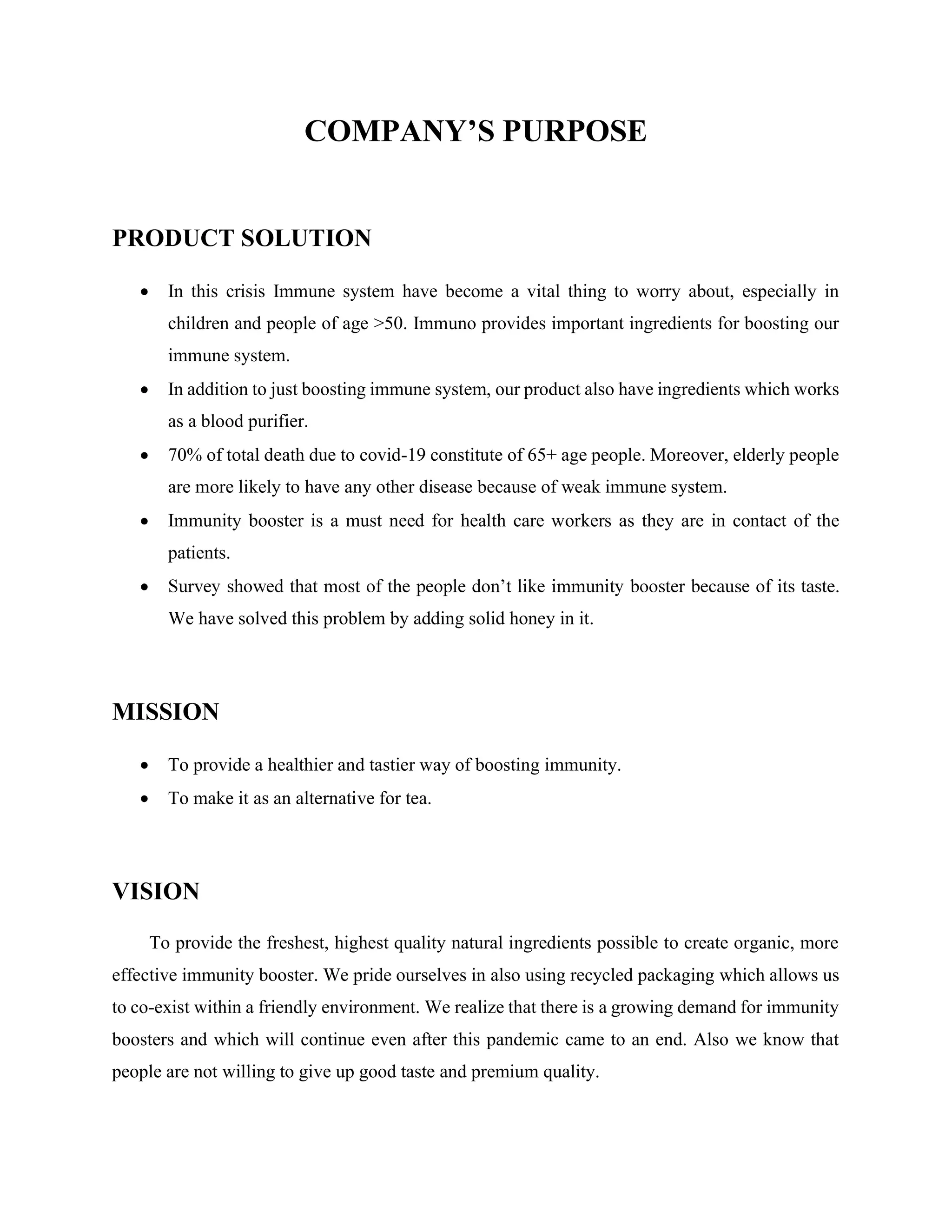 Marketing Strategy of Immunity booster | PDF