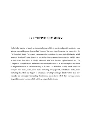 Marketing Strategy of Immunity booster | PDF