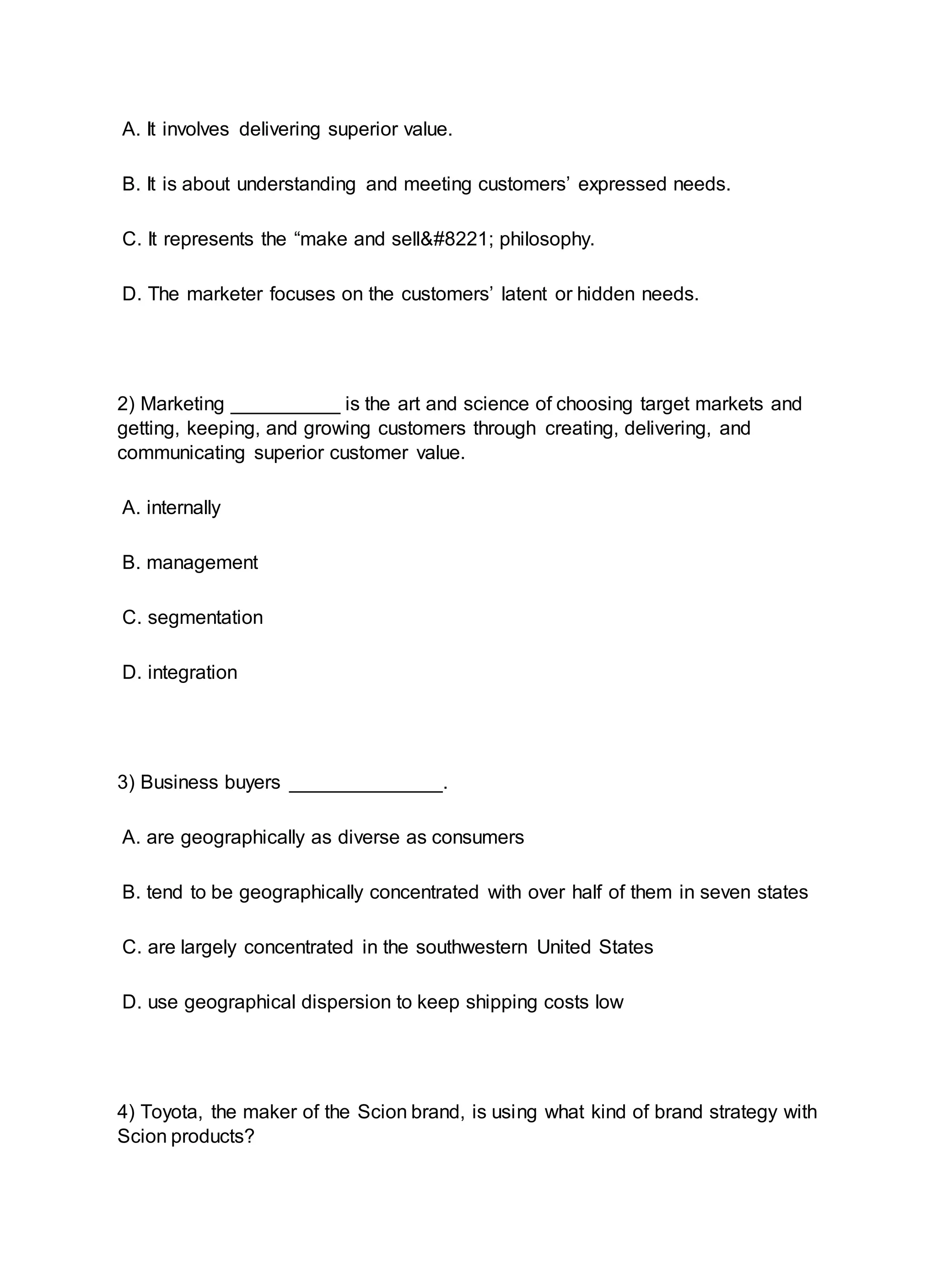 MKT 571 Final Exam Answers 2015 version | DOCX
