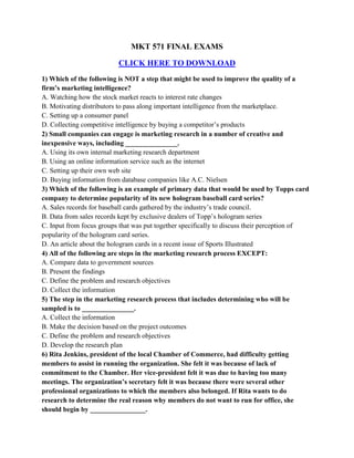 Mkt 571 final exams | DOCX