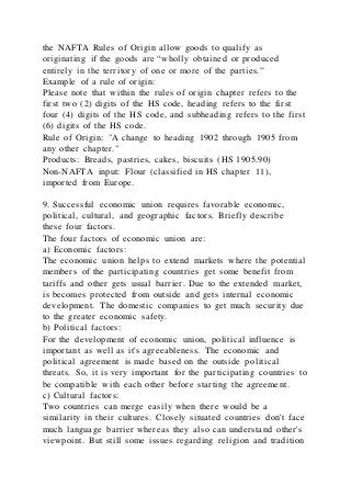 MKT6230 International Marketing– Chapters 7-11 1. What are the f | DOCX