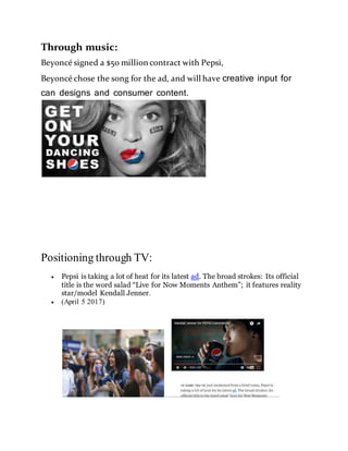 how pepsi positioning takes place | DOCX